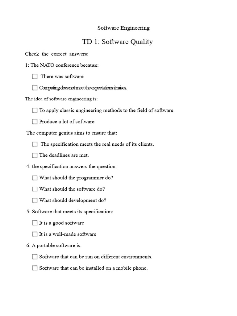 Software Quality in Engineering Principles | PDF