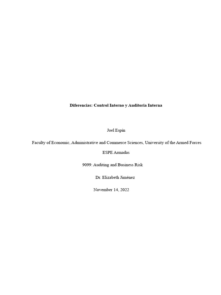 Difference Between Internal Audit And Internal Control Pdf Internal 5632