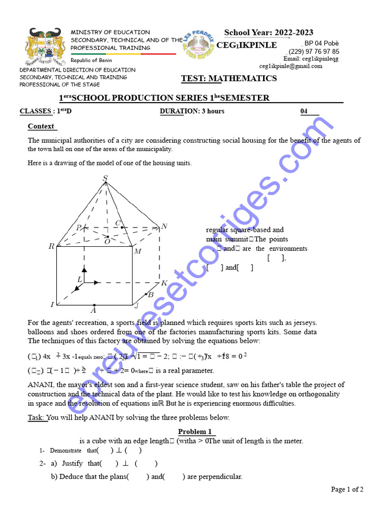 Mathematics First Year D, First Assignment of the First Semester 2022 ...