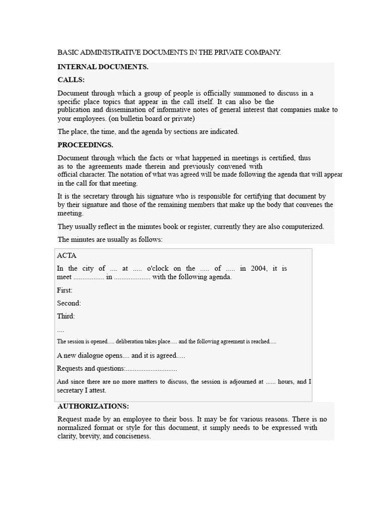 Basic Administrative Documents in The Private Company | PDF | Baptism