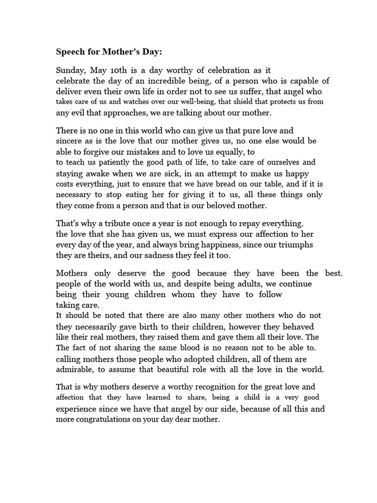 Heartfelt Mother's Day Tribute | PDF