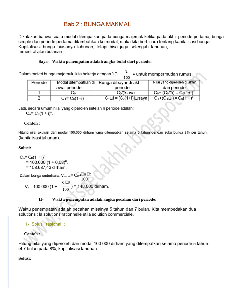 Bunga Majemuk: Rumus dan Contoh Perhitungan | PDF