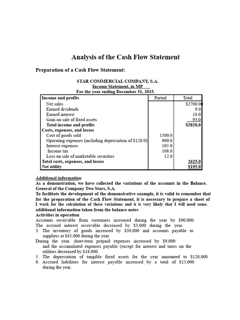 Analysis of Cash Flow Statement | PDF | Expense | Cash Flow Statement