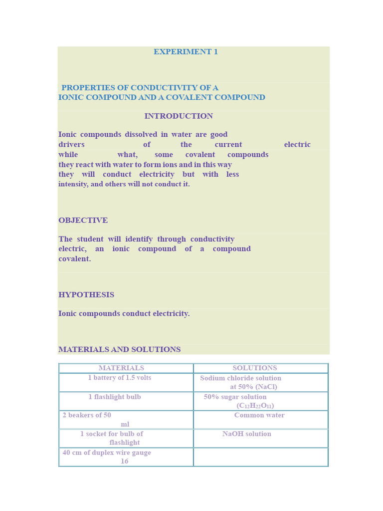 Experiments - Ionic Bonding | PDF | Chemical Compounds | Ionic Bonding