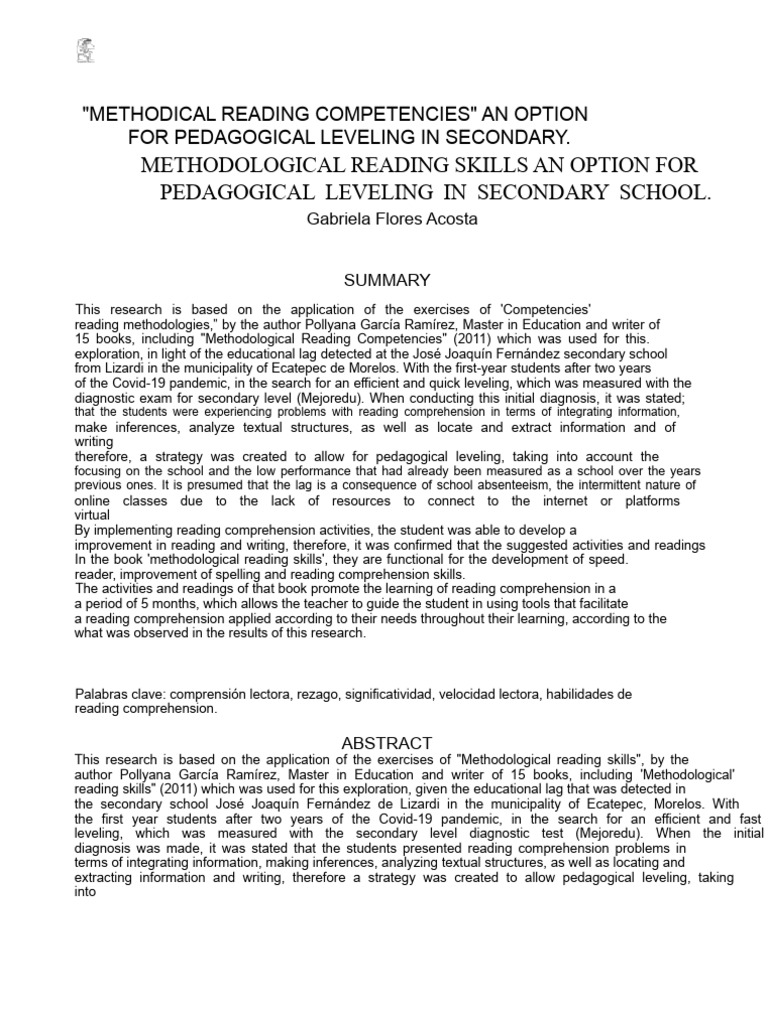 Reading Competencies for Secondary Level | PDF | Reading Comprehension ...