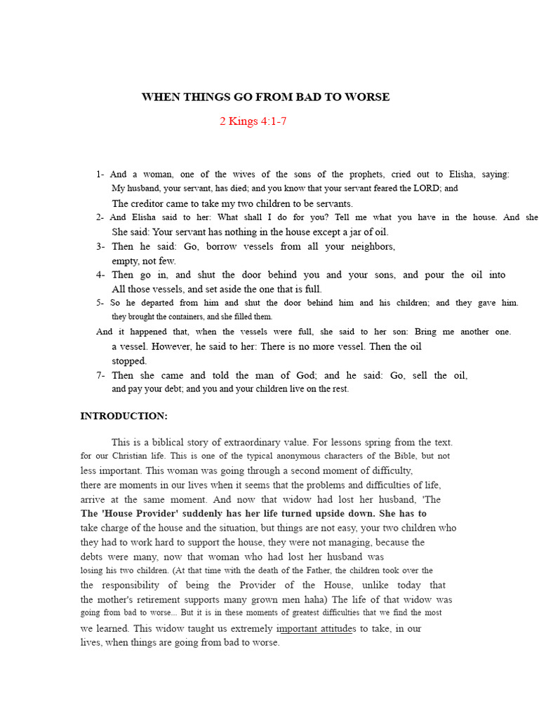 Lessons from a Widow's Miracle | PDF | Miracle | God
