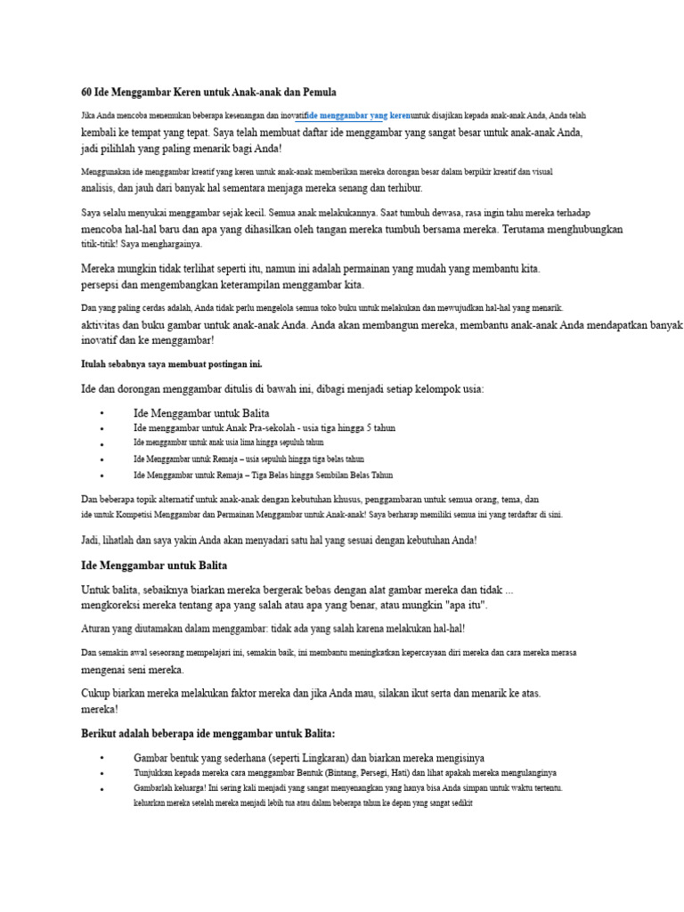 Ide Menggambar Kreatif untuk Pemula | PDF