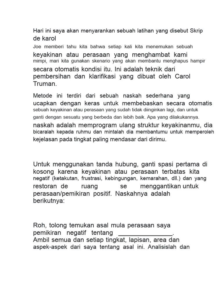 Hari Ini Saya Akan Menyarankan Anda Sebuah Latihan Yang Disebut Skrip ...