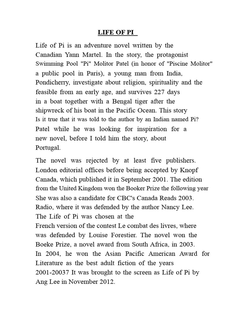 Life of Pi | PDF