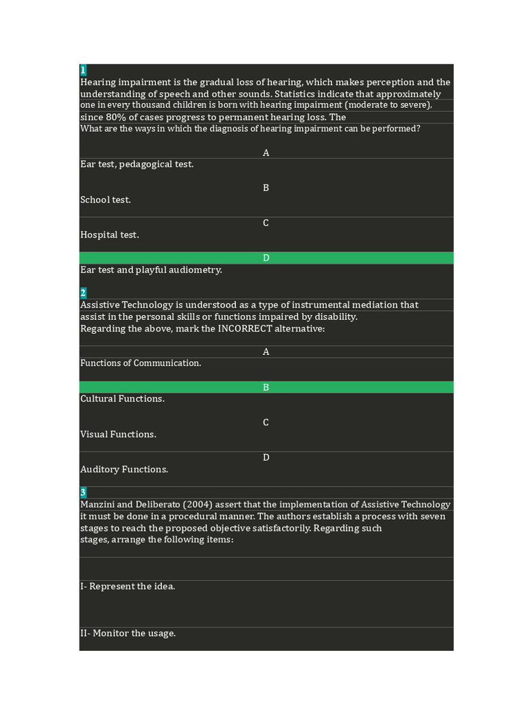 1 Evaluation - Accessibility and Assistive Technologies | PDF | Hearing ...