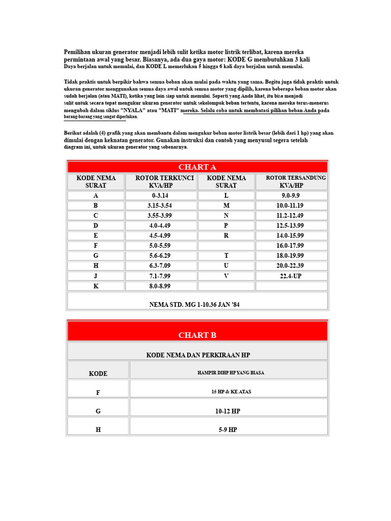 Ukuran Generator | PDF