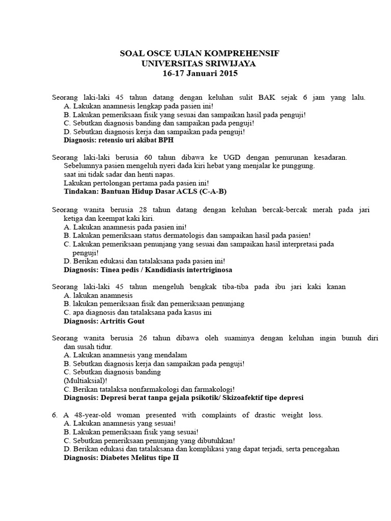 Example of OSCE Questions | PDF