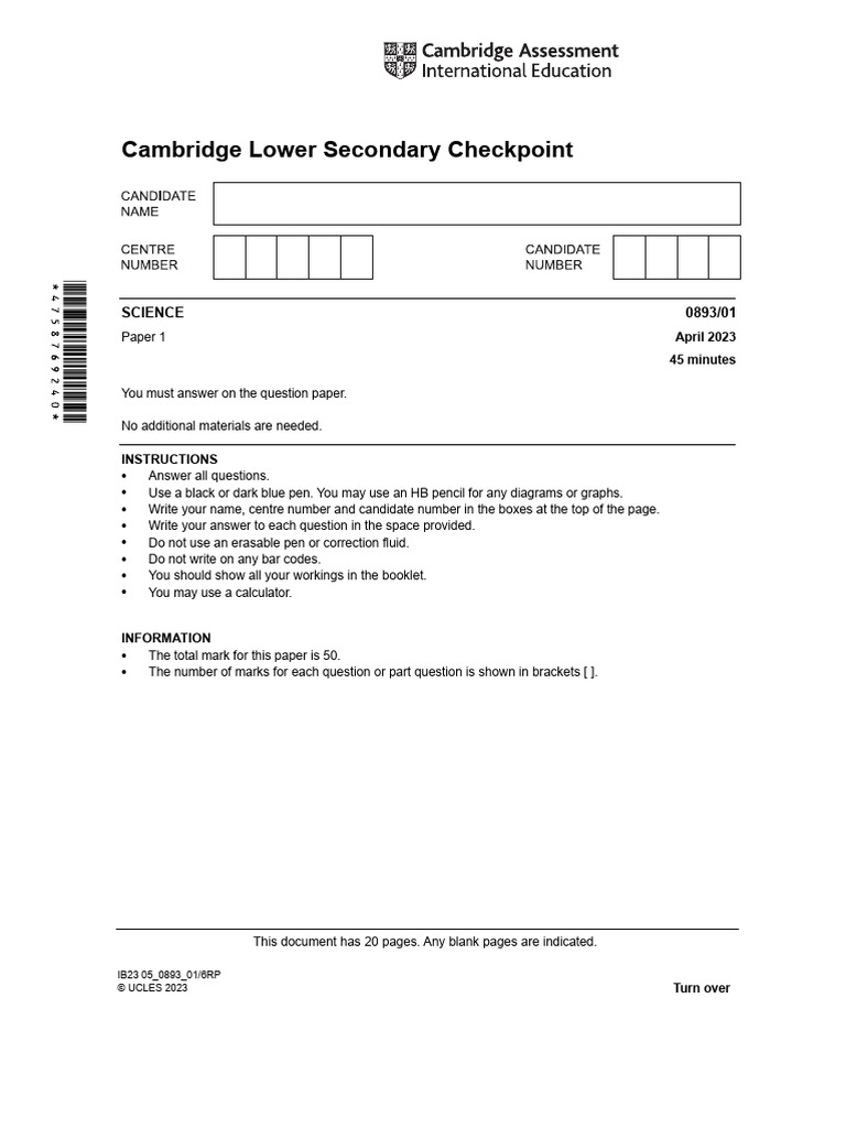 Cambridge Lower Secondary Science Checkpoint | PDF | Plate Tectonics | Ion