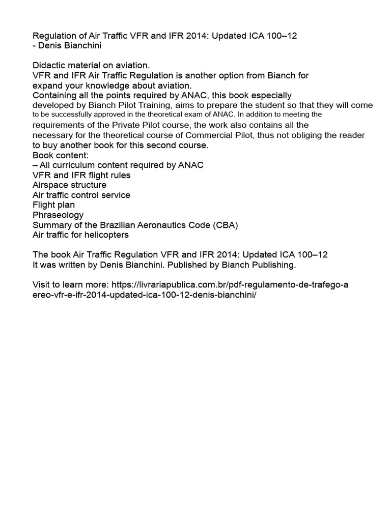 Air Traffic Regulations VFR and IFR 2014 - Updated ICA 100-12 - Denis ...