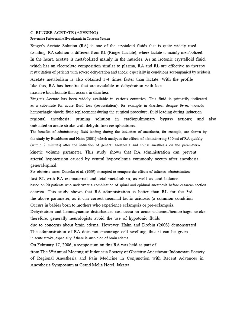 About Lactated Ringer's and Acetate | PDF | Intravenous Therapy | Blood ...