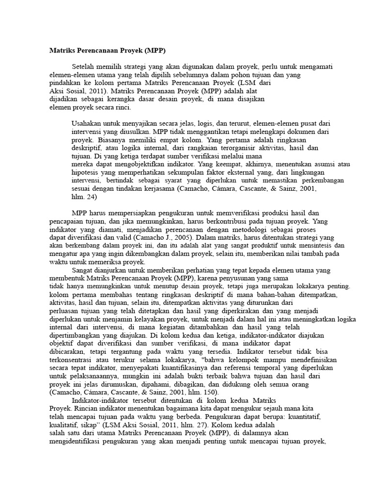 Matriks Perencanaan Proyek | PDF