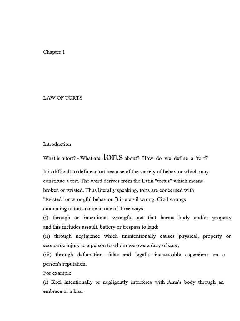 Kumado (Law of Tort) | PDF | Tort | Trespass