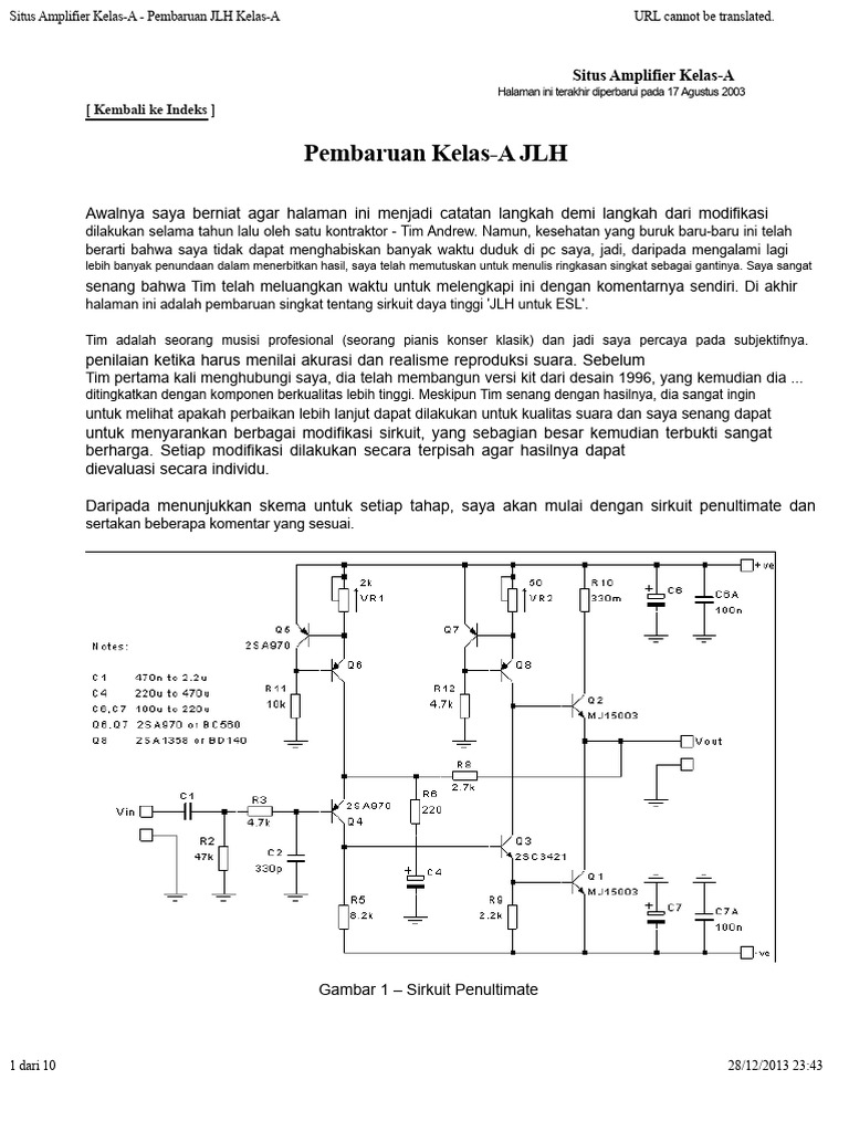 JLH 2003 Amplifier | PDF