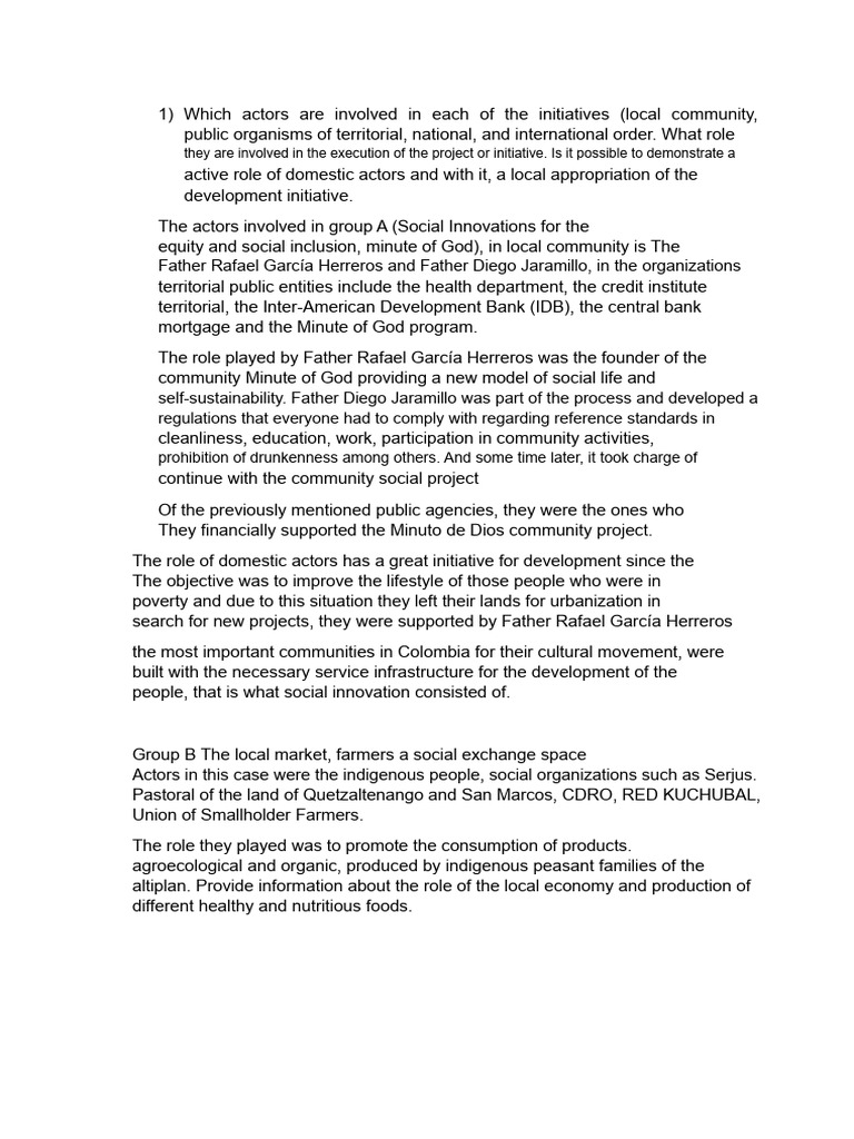 What Actors Are Involved in Each of The Initiatives | PDF | Inter ...