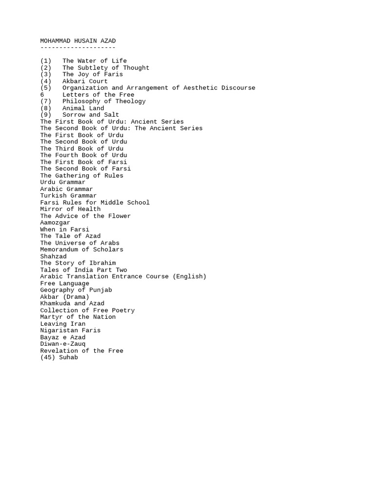 Mohammad Husain Azad | PDF