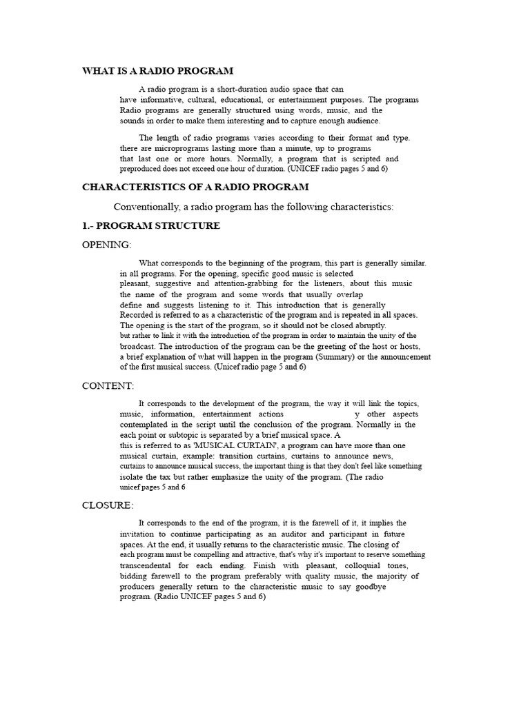 What Is A Radio Program | PDF | Sound | Communication