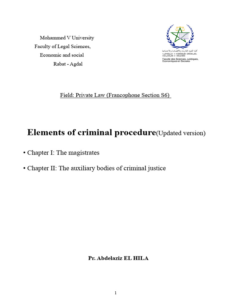 Criminal Procedure Course (Updated Version 2020) | PDF | Prosecutor | Crimes