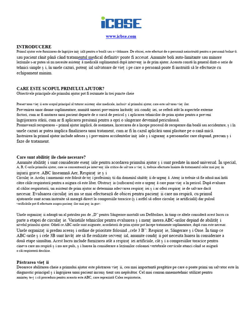 Ghid Portabil de Prim Ajutor Proiect | PDF