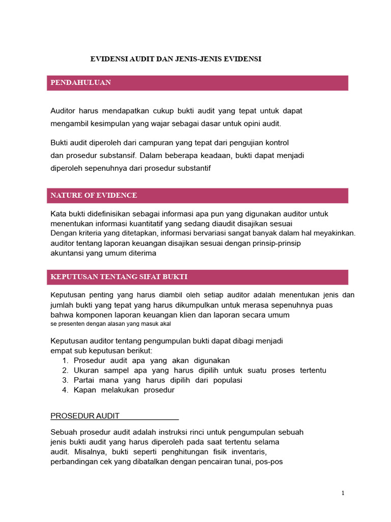 Bukti Audit Dan Tipe-Tipe | PDF