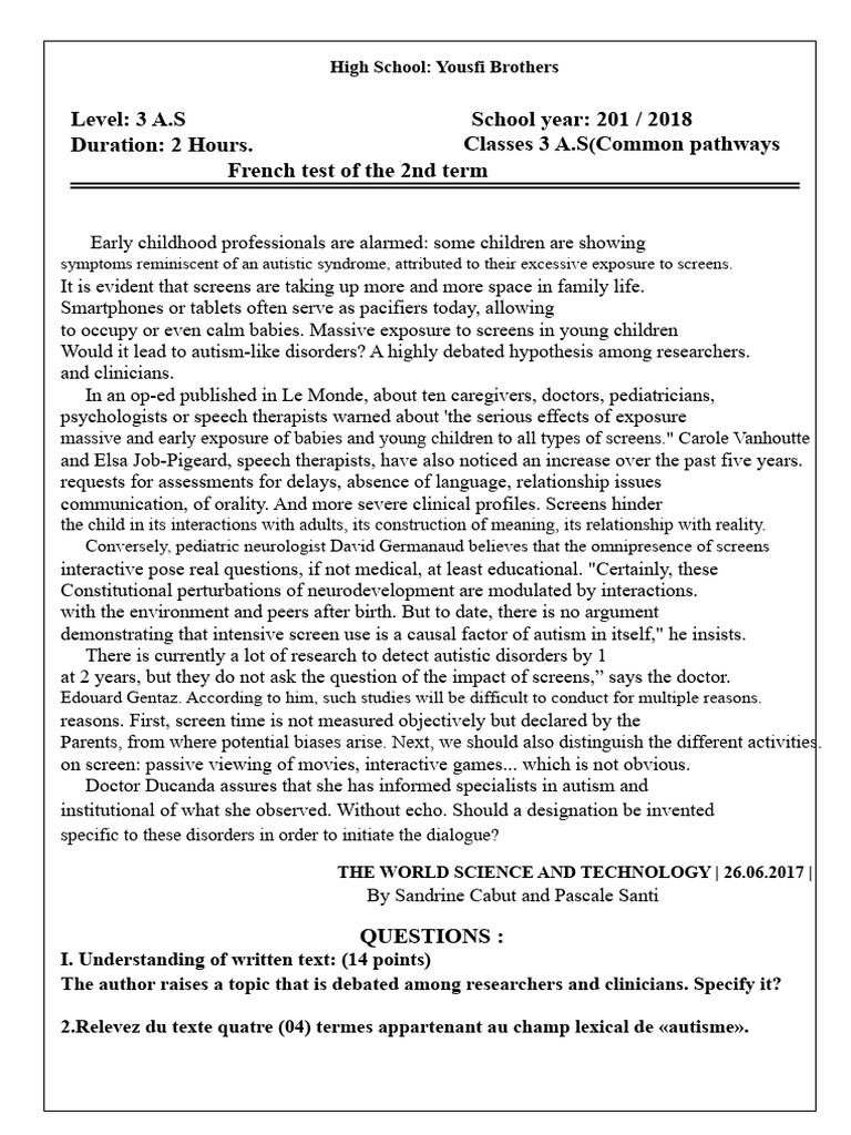 Compo 3as Argumentative Text | PDF | Autism | Behavioural Sciences