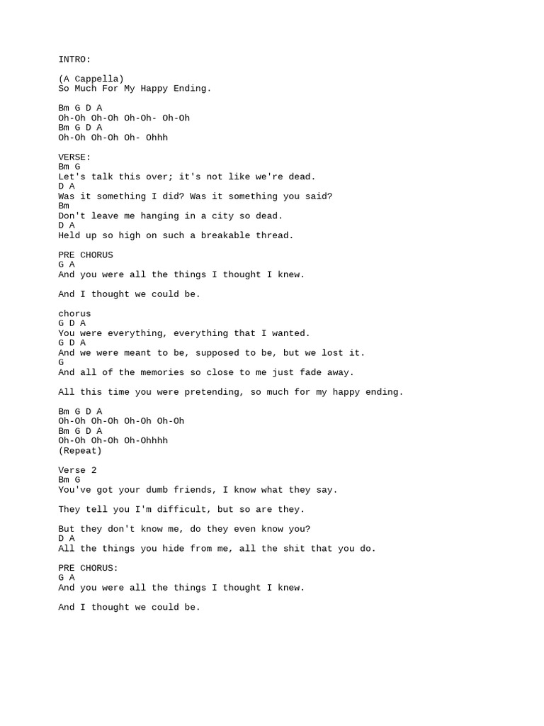 Avril Lavigne - My Happy Ending | PDF