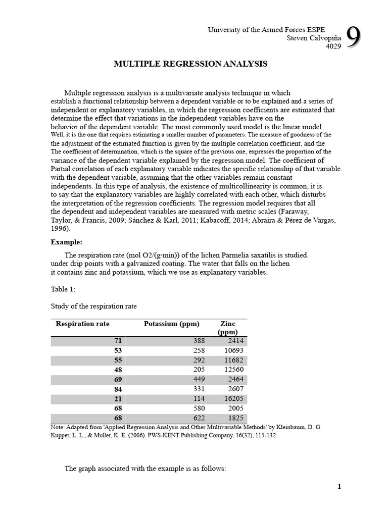 Multiple Regression Analysis | PDF | Linear Regression | Dependent And Independent Variables