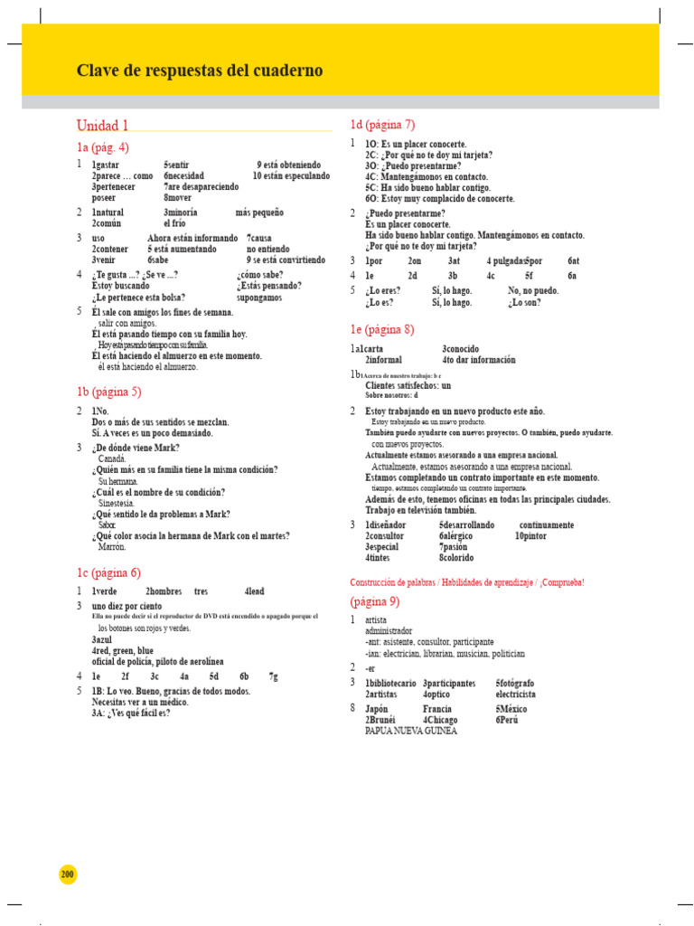 Claves Del Cuaderno Life 4 | PDF