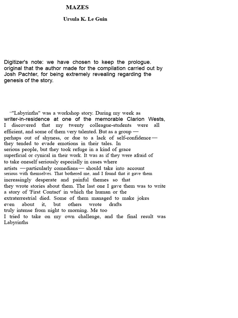 Labyrinths - Ursula Le Guin | PDF