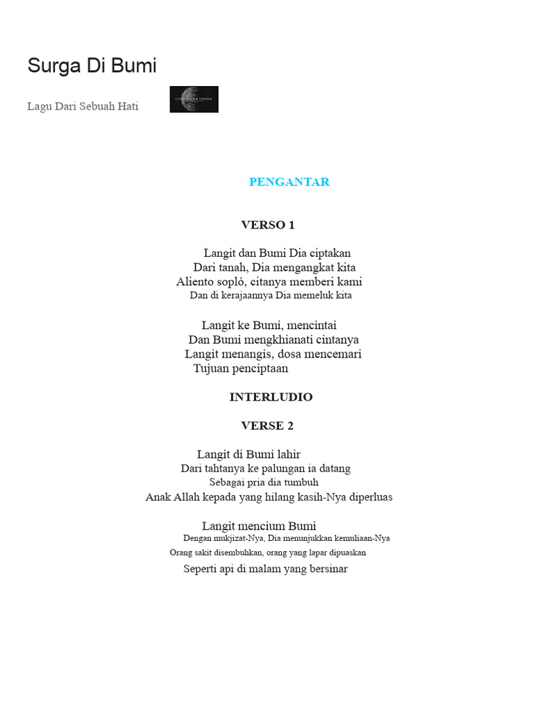 Langit Di Bumi - Lirik | PDF