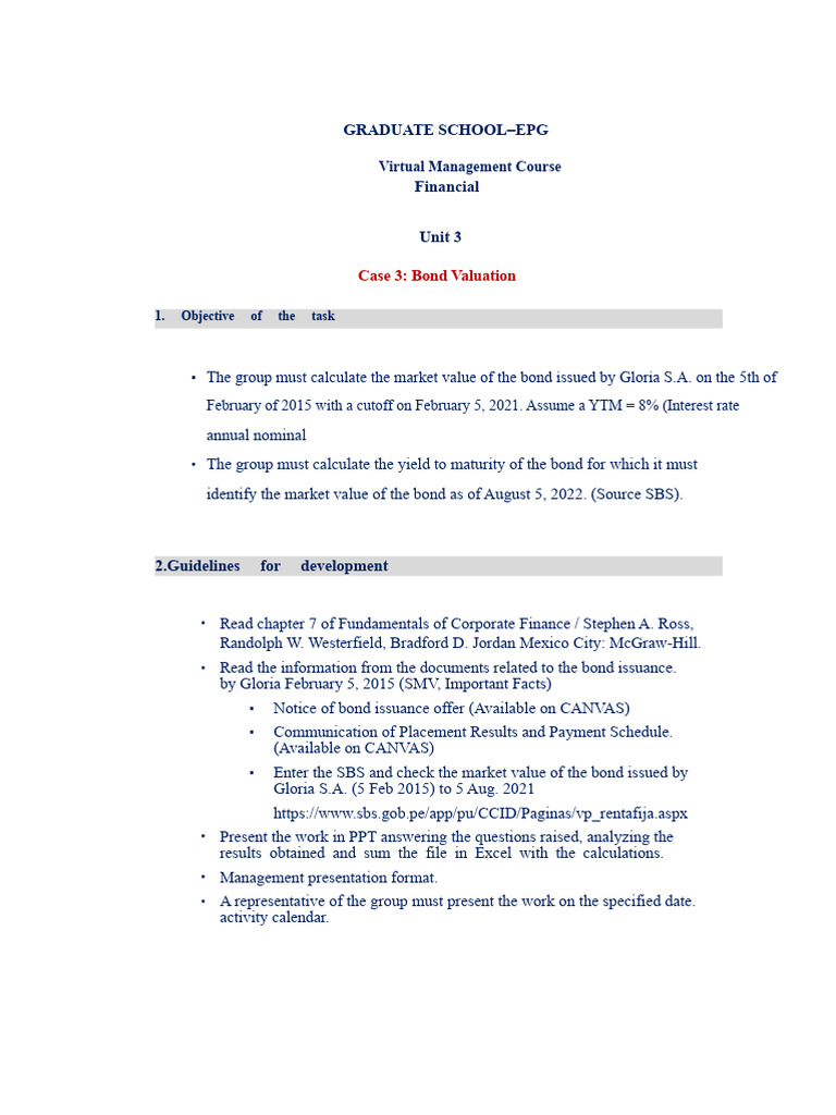 Bond Valuation Case Study Guide | PDF