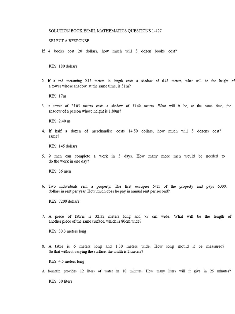 Solutionary Esmil Mathematics Questions 2 | PDF | Interest | Economies