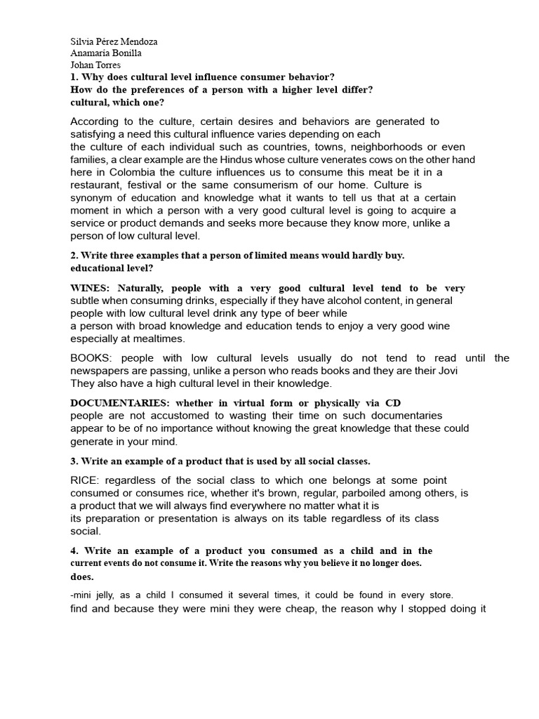 Why Cultural Level Influences Consumer Behavior | PDF | Behavior ...