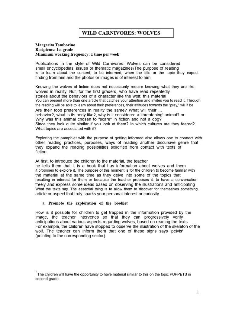 28-Second Reading Informative Text The Wolves | PDF | Werewolves | Canidae