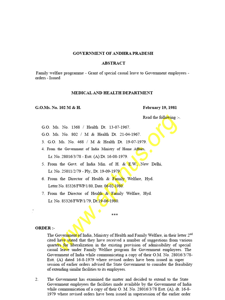 Tubectomy Leave Guidelines for Employees | PDF | Urology | Methods Of ...