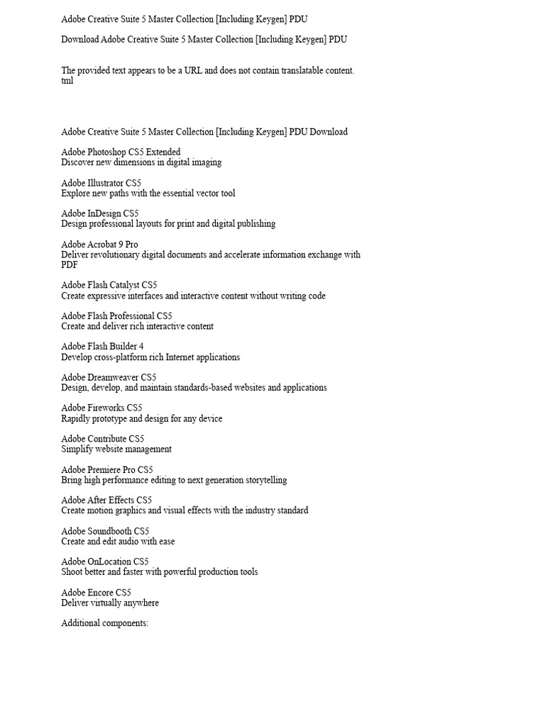 Download Adobe CS5 Master Collection | PDF | Adobe Creative Suite ...