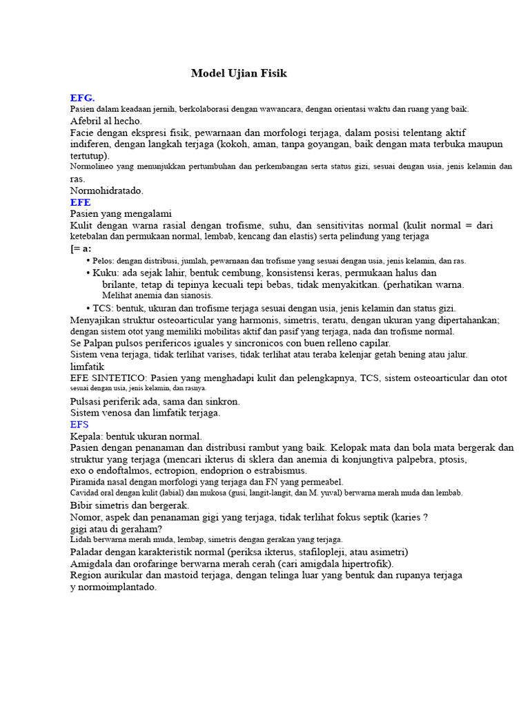 Pemeriksaan Fisik Pasien: Hasil Normal | PDF