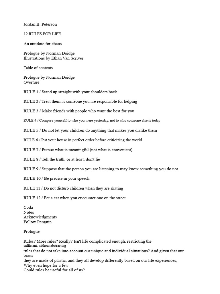 Jordan B. Peterson - 12 Rules For Life | PDF | Virtue | Relativism