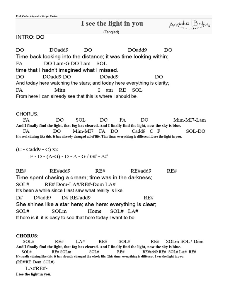 I See in You The Light - Chords | PDF