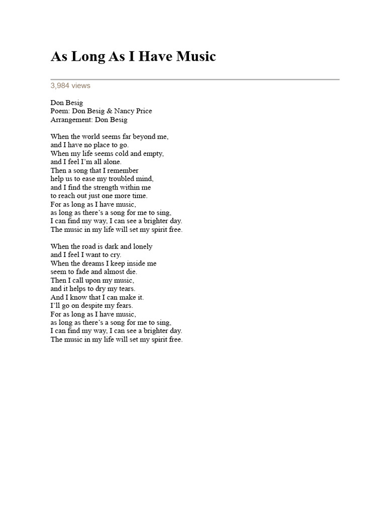 The Healing Power of Music Poem | PDF