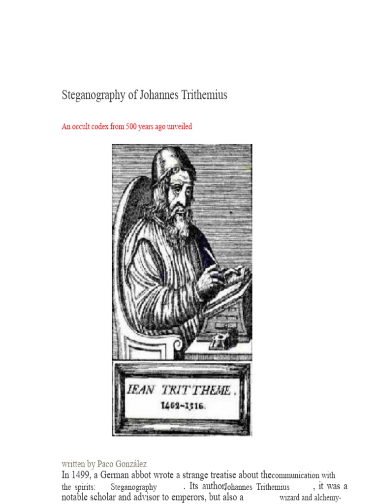 Steganography of Johannes Trithemius | PDF | Cryptography