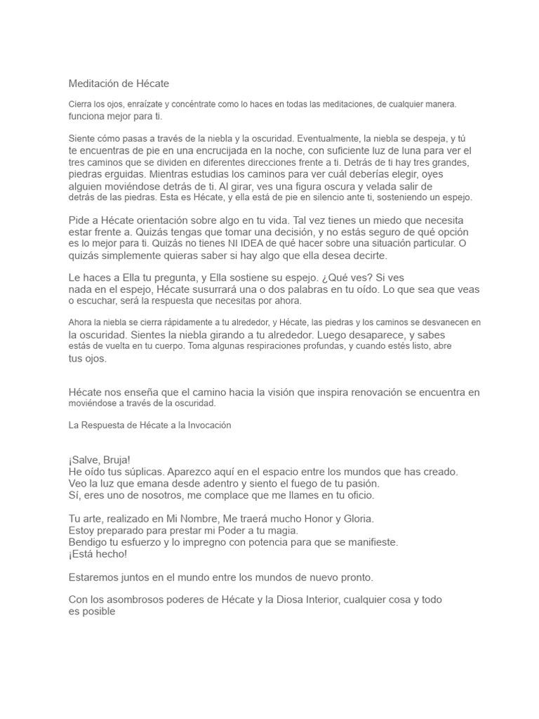 Meditación de Hécate | PDF