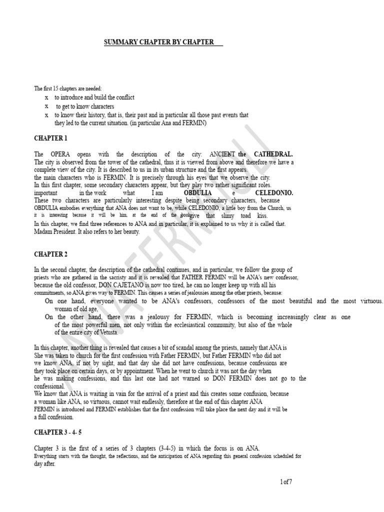 Chapter Summary of Key Characters | PDF | Confession (Religion)
