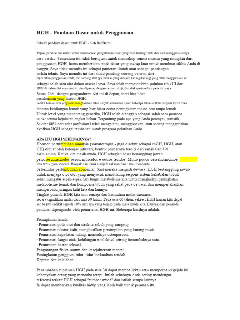 HGH - Pedoman Dasar | PDF