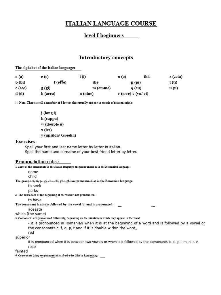 Italian Language Course for Beginners | PDF | Grammatical Gender | Bed