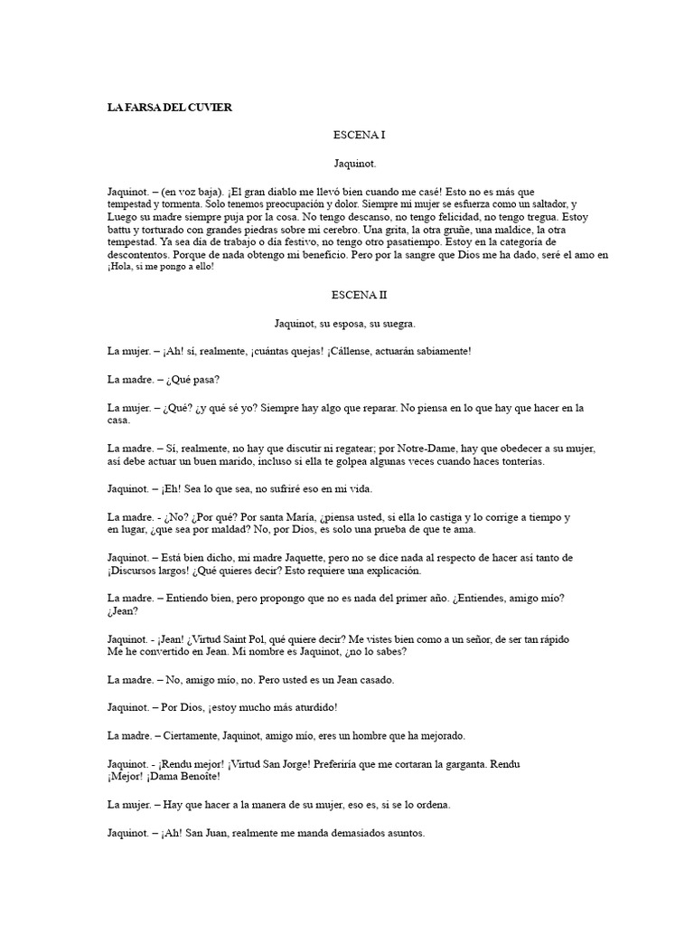 La Farsa Del Cuvier | PDF | Panes